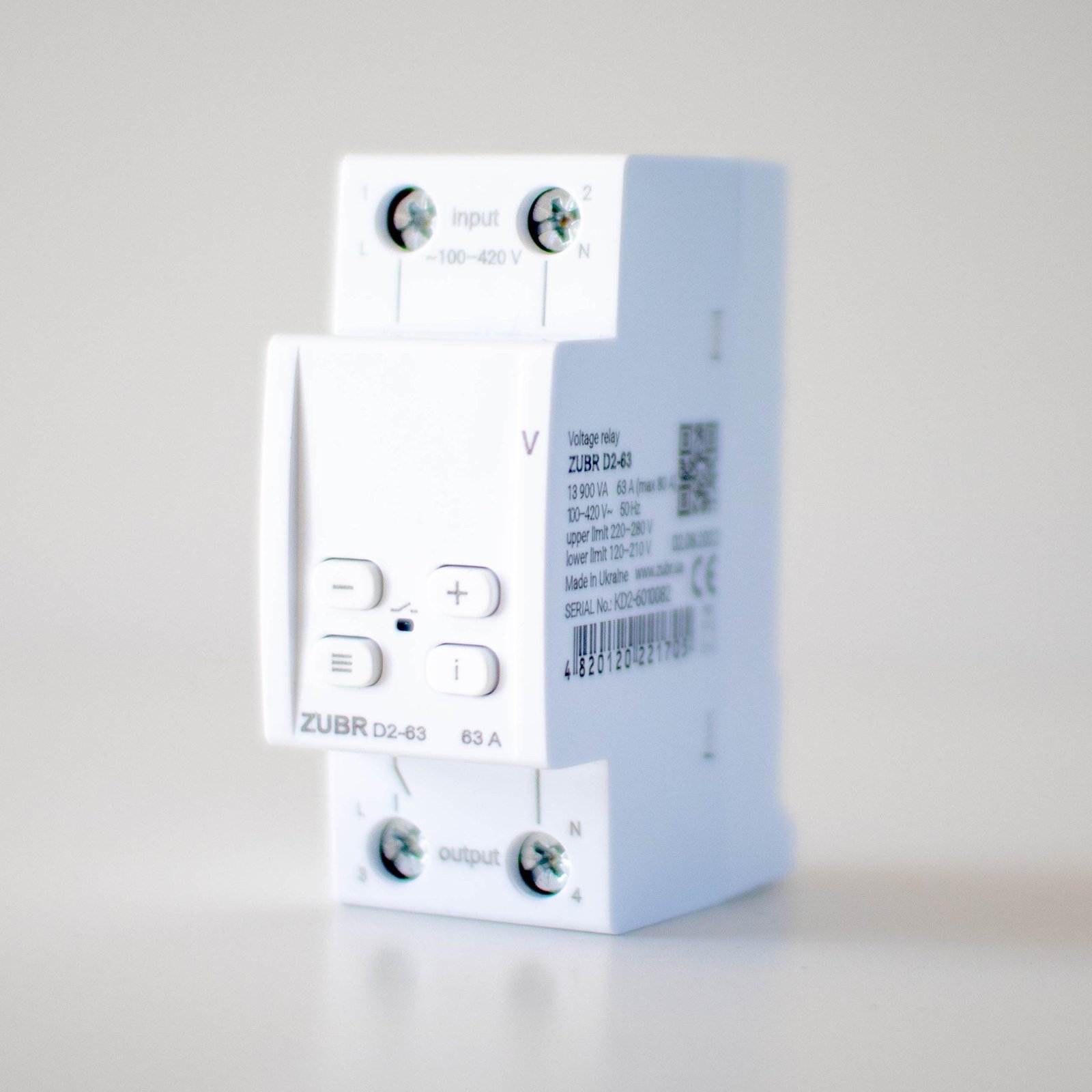 Daugiafunkcinė įtampos kontrolės relė ZUBR MF2-63 RED (vienfazė) su ...