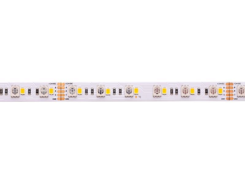 LED juosta 24V 19.2W/m nehermetiška IP20, RGB+WW, padidinto efektyvumo ...